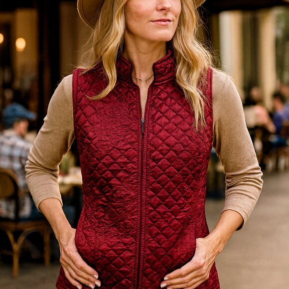 Susan Graver | Jackets & Coats | Susan Graver Maroon Vest Fleece Lined ...